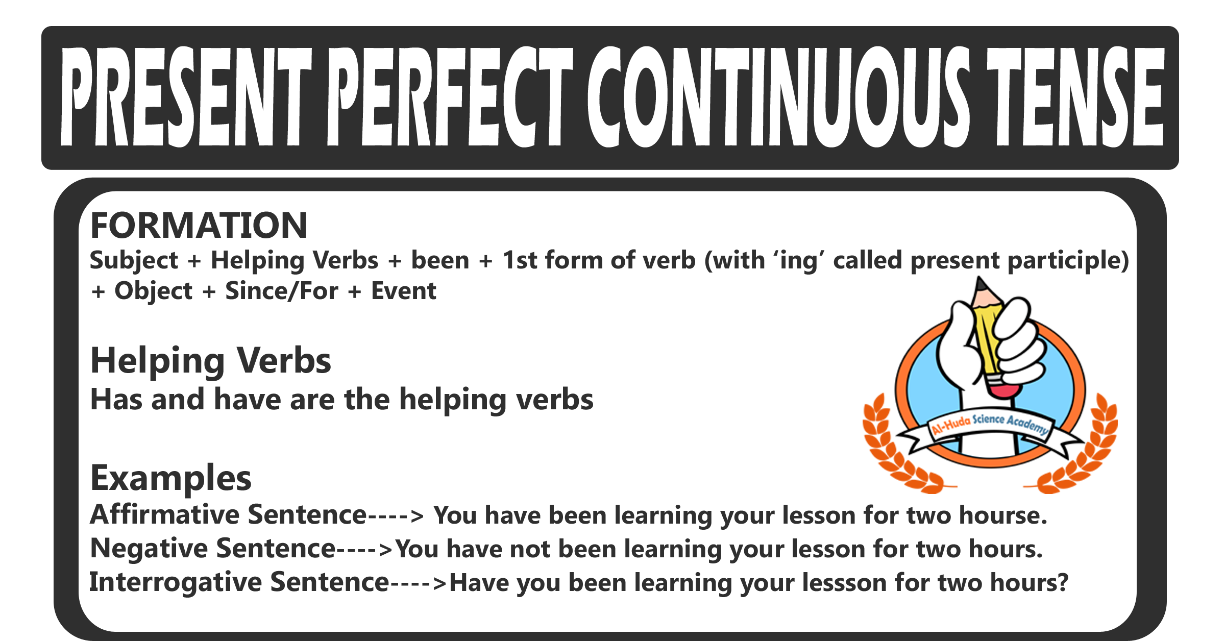 Present Perfect Continuous Tense Ahsa Pk